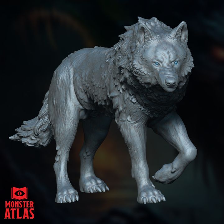 3D Printable Winter Wolf by Monster Atlas