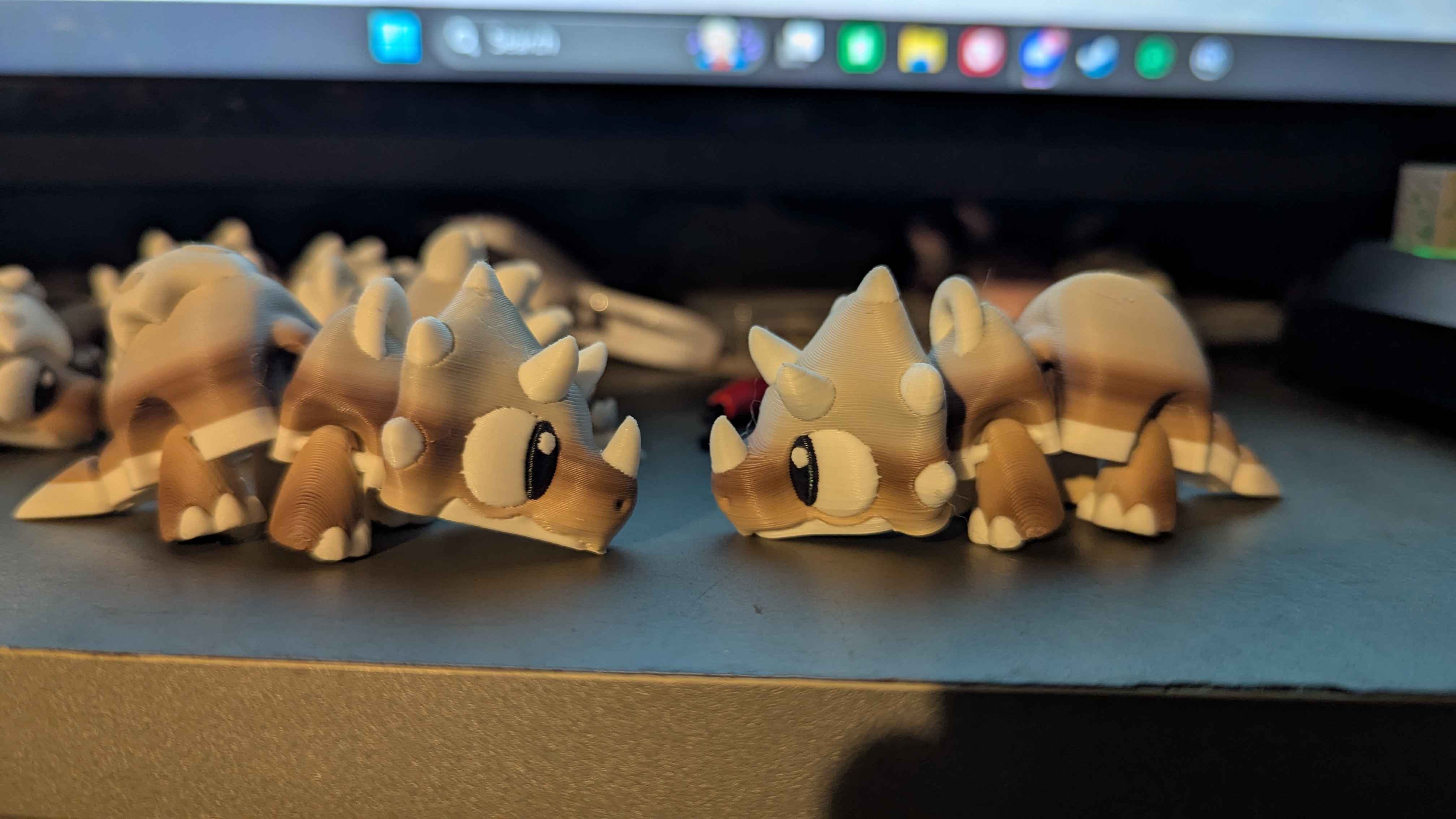 3D Printable Flexi Baby Triceratops Print-in-place by 3DGOB