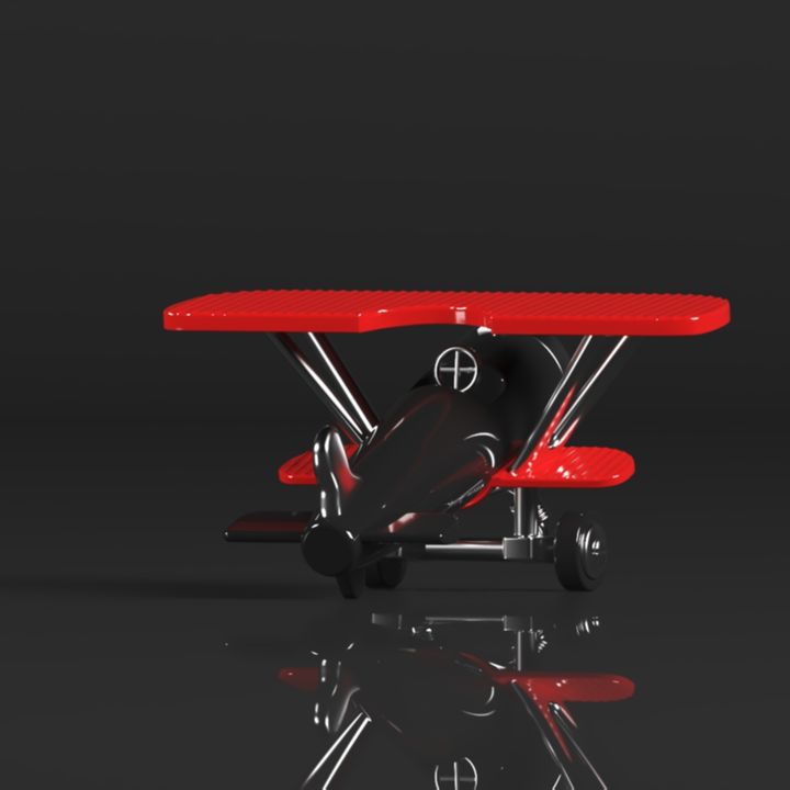 3D Printable Red/Black Bi-Plane by Nguyen Bin