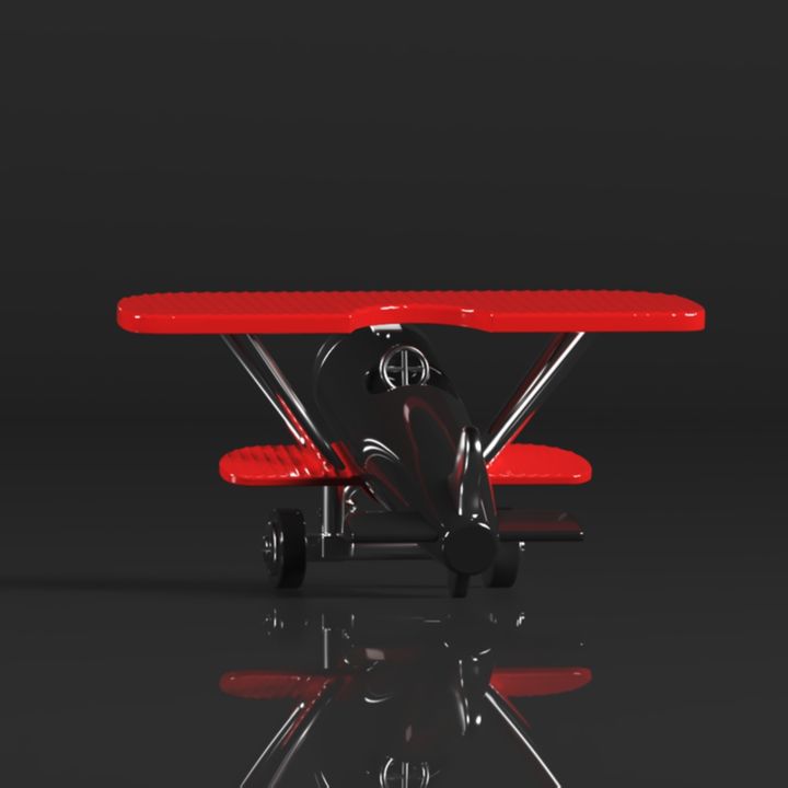 3D Printable Red/Black Bi-Plane by Nguyen Bin