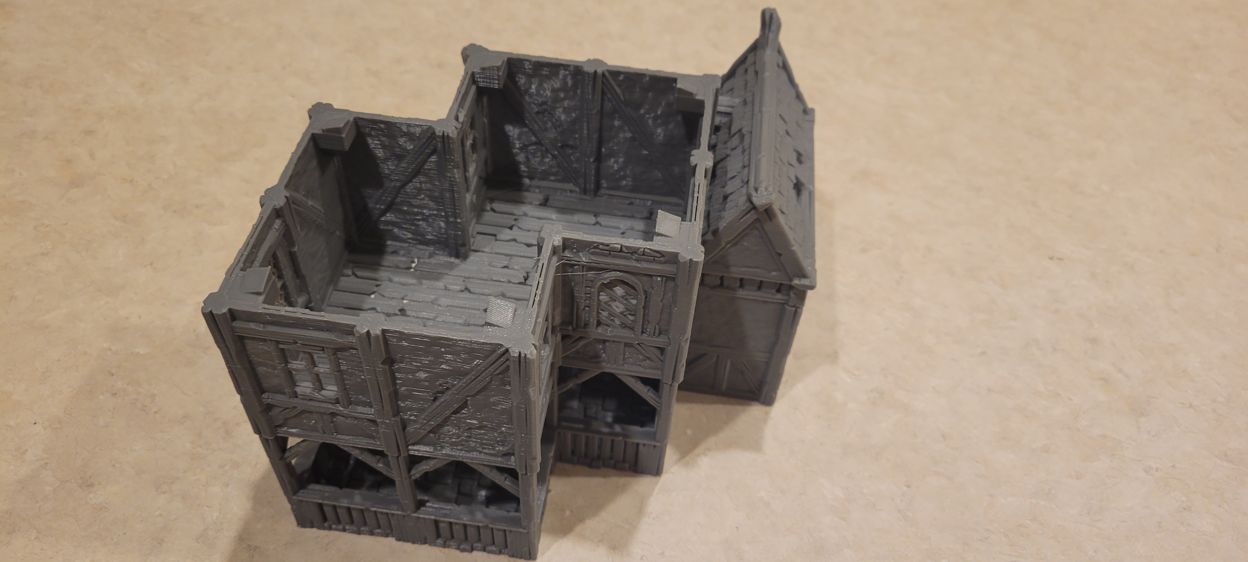 3D Printable Medieval House Townscape Sample by Tainted Saint Miniatures