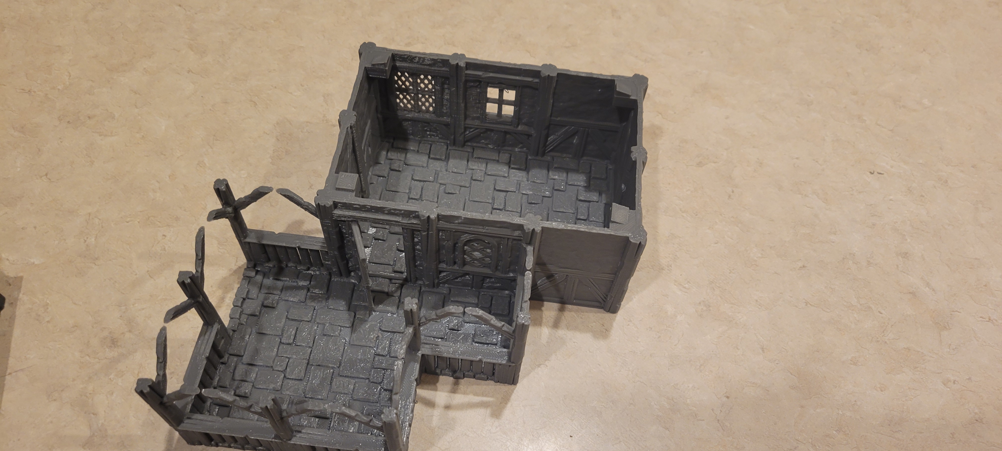 3D Printable Medieval House Townscape Sample by Tainted Saint Miniatures