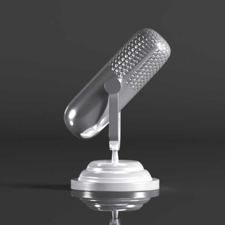 3D Printable Deco Aluminum Metal Microphone Decorative Sculpture Home ...