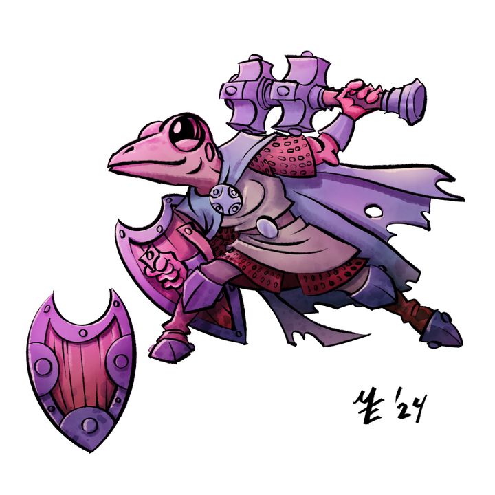 3D Printable 32mm scale Grung Cleric Miniature by Snow Fort Industries