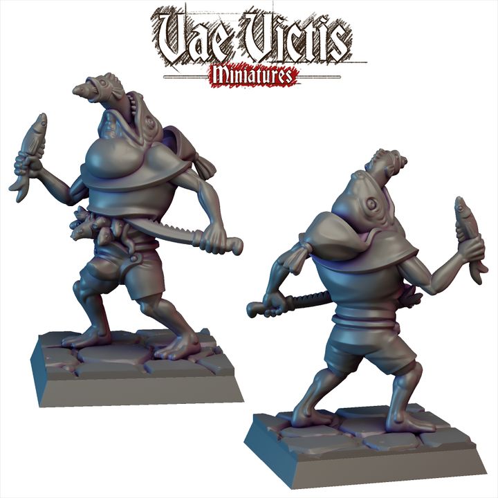 3D Printable Weird fishman [PRE-SUPPORTED] by Vae Victis Miniatures