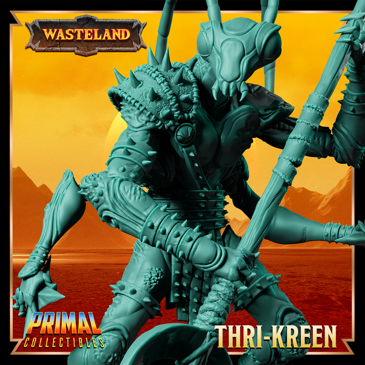 3D Printable Thri-Kreen - December 2024 - Wasteland by PRIMAL Collectibles