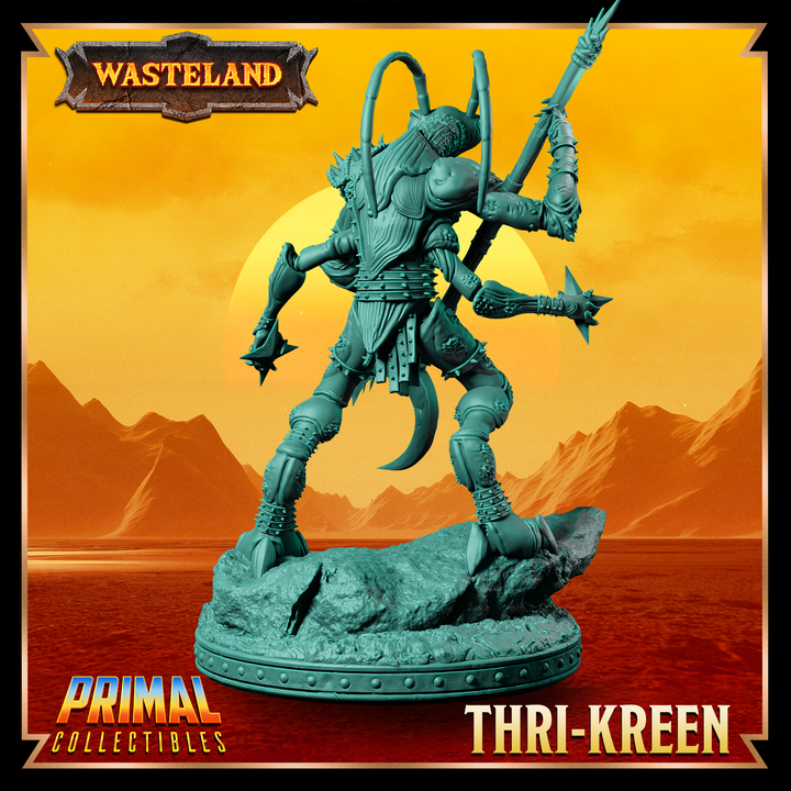 3D Printable Thri-Kreen - December 2024 - Wasteland by PRIMAL Collectibles