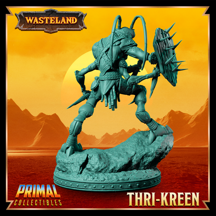 3D Printable Thri-Kreen - December 2024 - Wasteland by PRIMAL Collectibles
