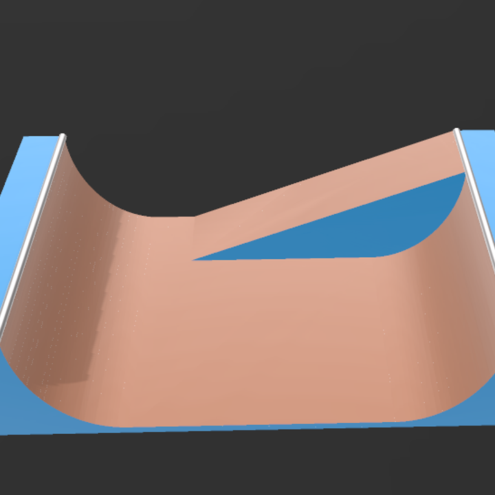 3D Printable support free skate park ramps by Aaron Shoaf