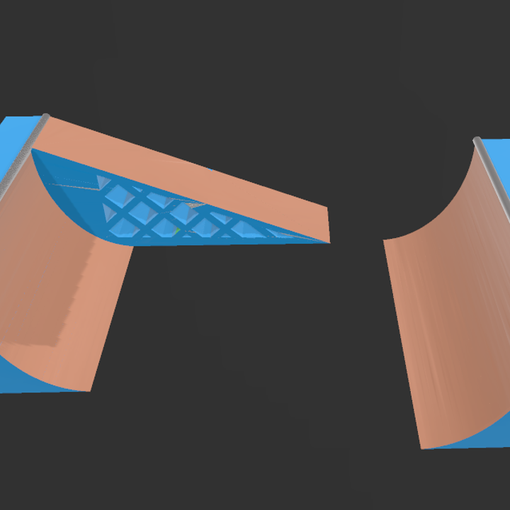 3D Printable support free skate park ramps by Aaron Shoaf