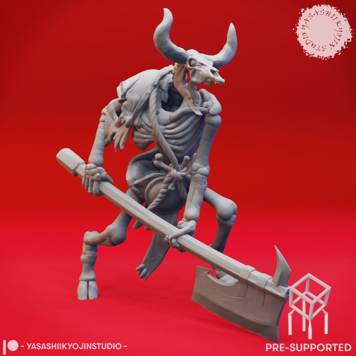 3D Printable Minotaur Skeleton - Tabletop Miniature (Pre-Supported) by ...