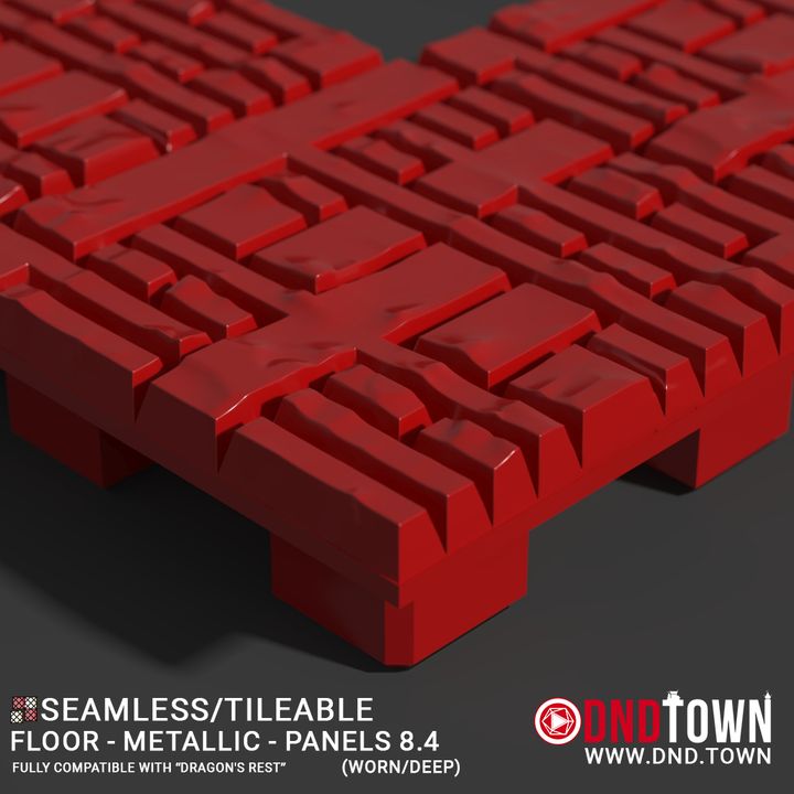 3D Printable 3D Modular Dungeon Tile: Floor - Metallic - Panels 8.4 ...