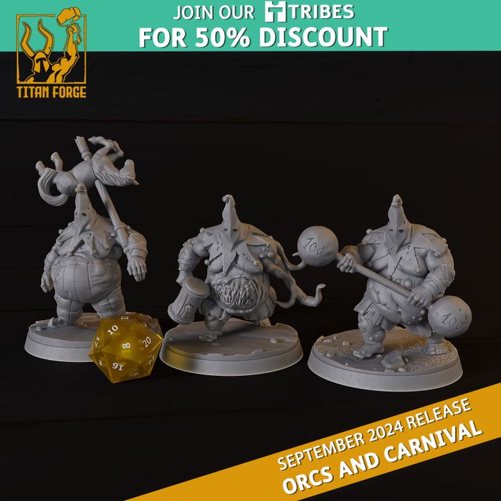 3D Printable Strongmen - Orcs and Carnival - Titan Forge Miniatures ...