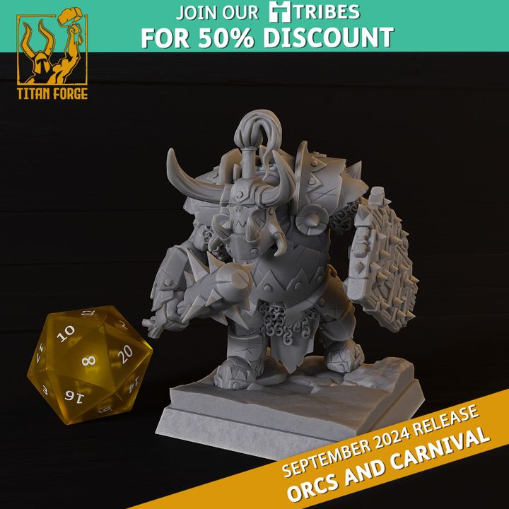 3D Printable Orc Heavy Warriors One Handed - Orcs and Carnival - Titan ...