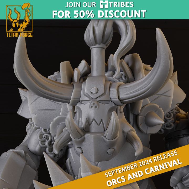 3D Printable Orc Heavy Warriors One Handed - Orcs and Carnival - Titan ...