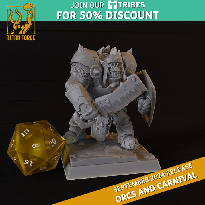 3D Printable Orc Heavy Warriors One Handed - Orcs and Carnival - Titan ...