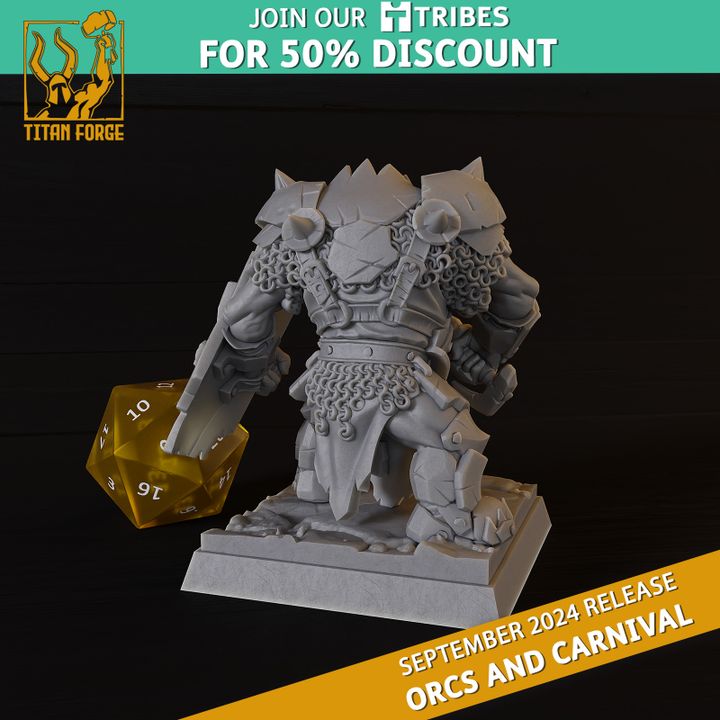 3D Printable Orc Heavy Warriors One Handed - Orcs and Carnival - Titan ...