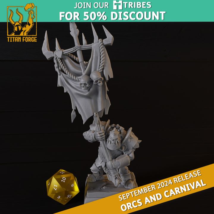 3D Printable Orc Heavy Warriors One Handed - Orcs and Carnival - Titan ...
