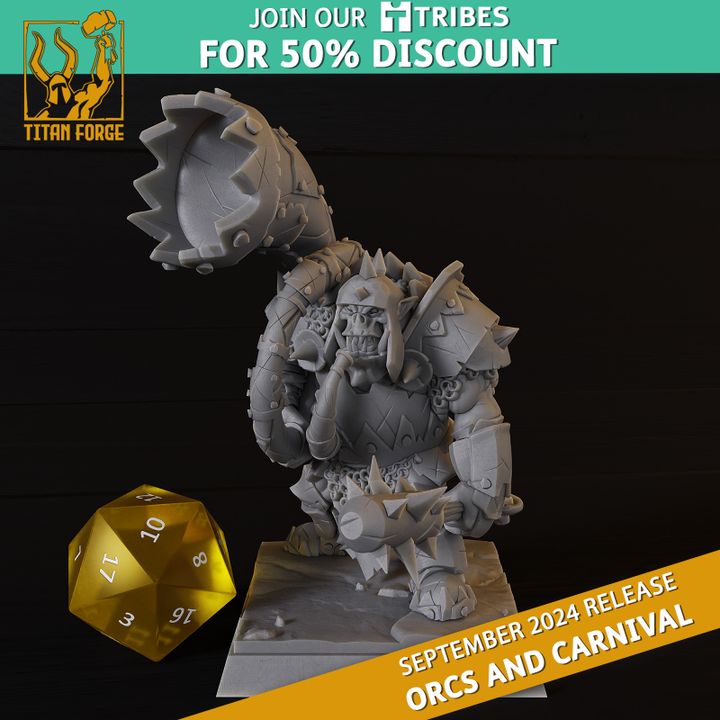 3D Printable Orc Heavy Warriors One Handed - Orcs and Carnival - Titan ...
