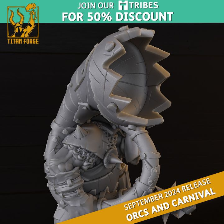 3D Printable Orc Heavy Warriors One Handed - Orcs and Carnival - Titan ...