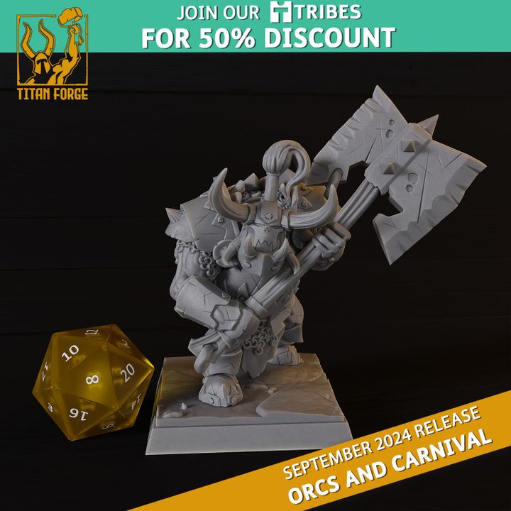 3D Printable Orc Heavy Warriors Two Handed - Orcs and Carnival - Titan ...
