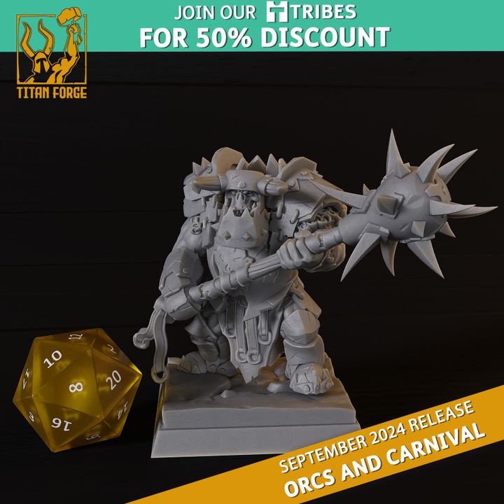 3D Printable Orc Heavy Warriors Two Handed - Orcs and Carnival - Titan ...