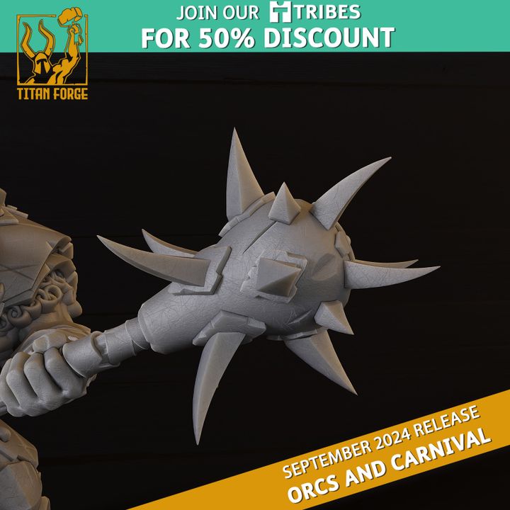 3D Printable Orc Heavy Warriors Two Handed - Orcs and Carnival - Titan ...