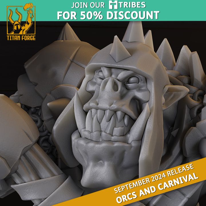 3D Printable Orc Heavy Warriors Two Handed - Orcs and Carnival - Titan ...