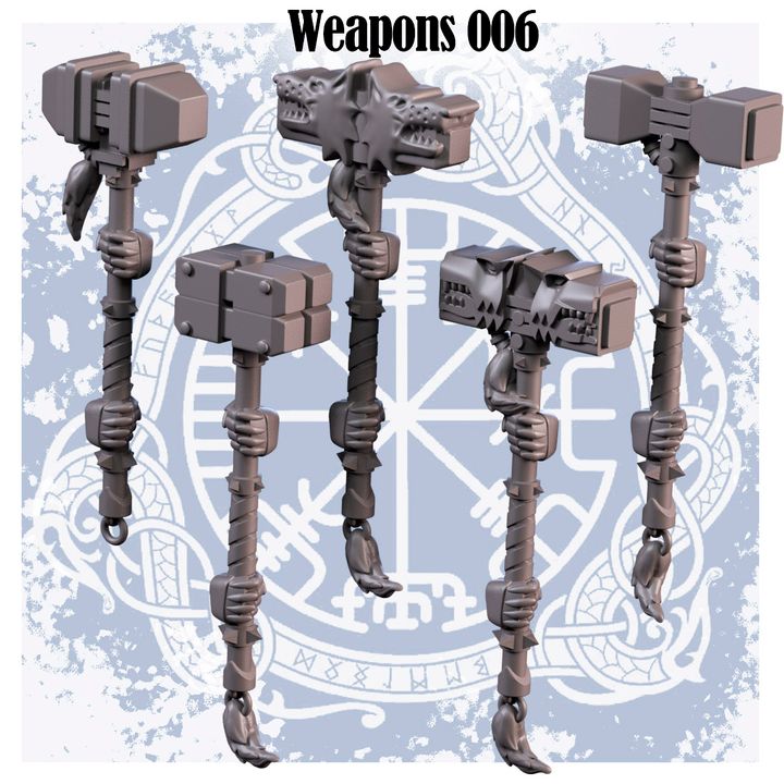 3D Printable two handed Hammers by Sergeant Hammer