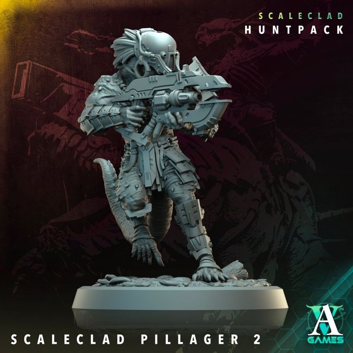 3D Printable Scaleclad Pillager by Archvillain Games
