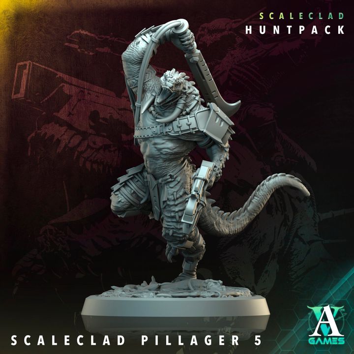 3D Printable Scaleclad Pillager by Archvillain Games
