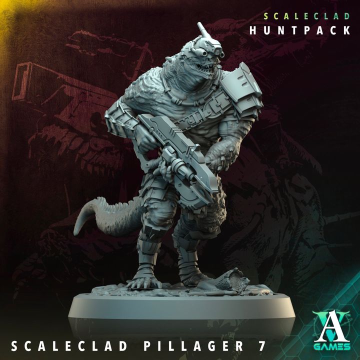 3D Printable Scaleclad Pillager by Archvillain Games
