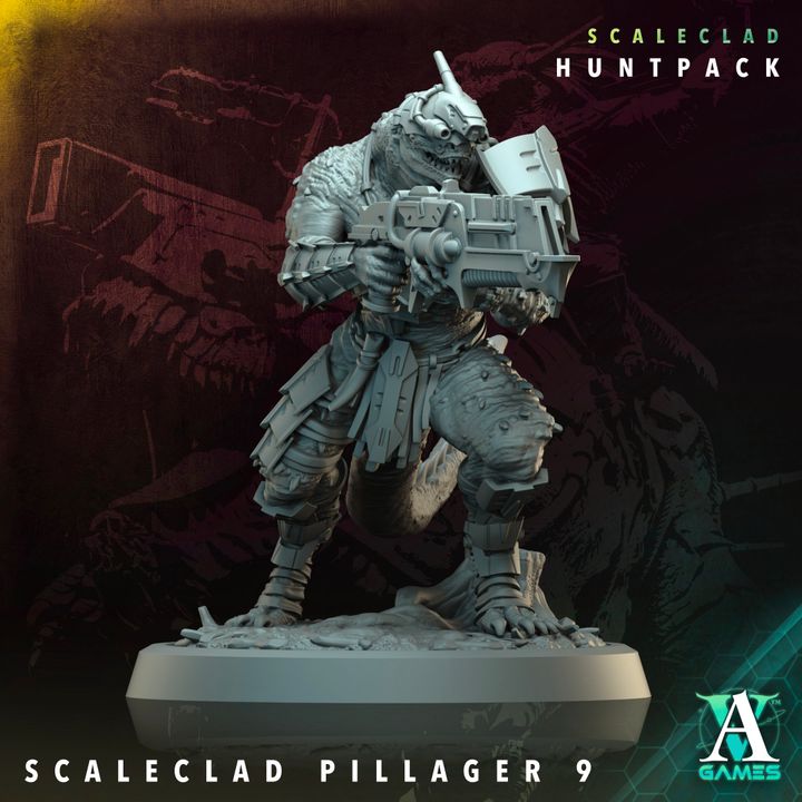 3D Printable Scaleclad Pillager by Archvillain Games