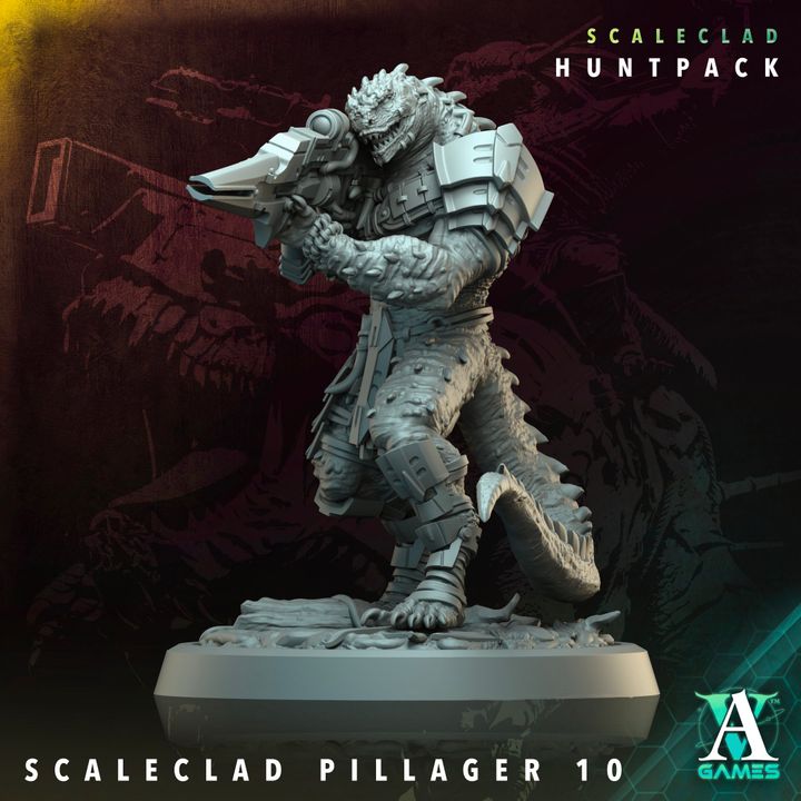 3D Printable Scaleclad Pillager by Archvillain Games