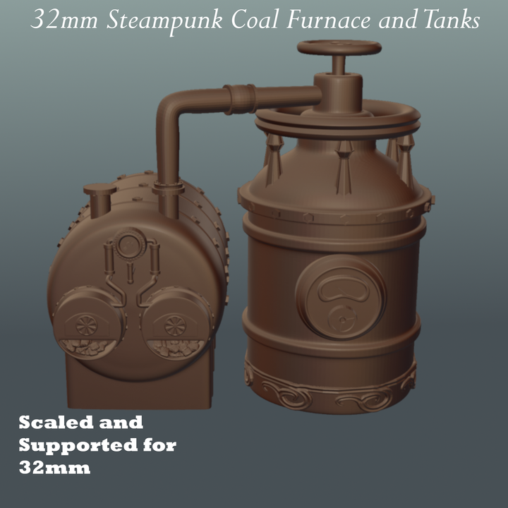 3D Printable 32mm Steampunk Scatter Terrain Coal Furnace : Steam Tanks ...