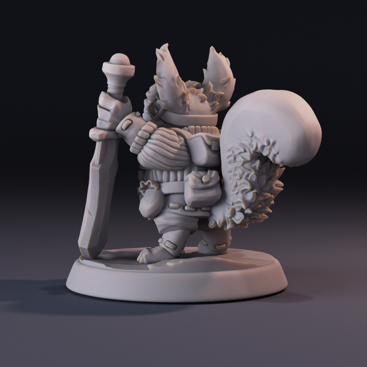 3D Printable 32mm scale Squirrel Explorer Miniature by Snow Fort Industries