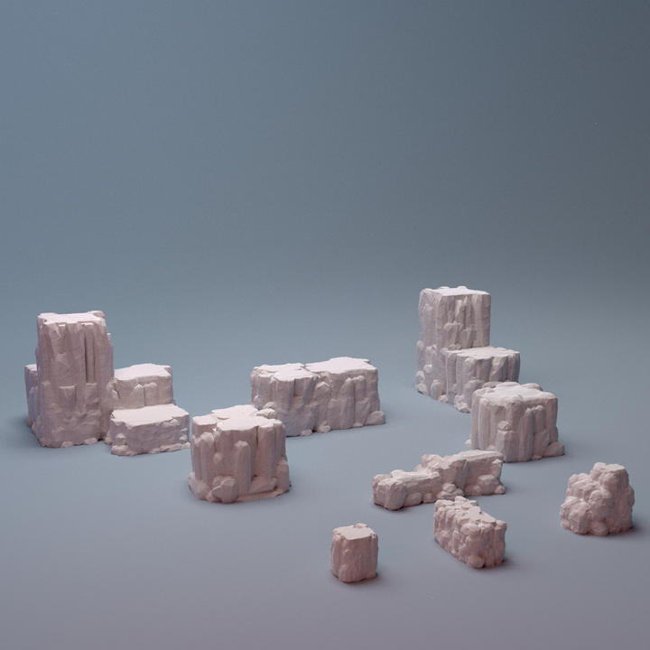 3D Printable Scifi Dvergrhold Mining Company Rock Cubes by Corvus Games ...