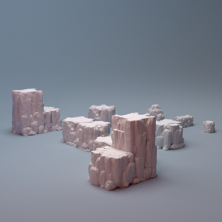 3D Printable Scifi Dvergrhold Mining Company Rock Cubes by Corvus Games ...