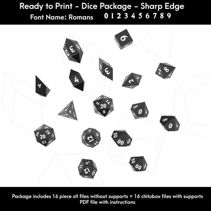 3D Printable Dice Masters – Ready to Print - 16 Piece Set ...