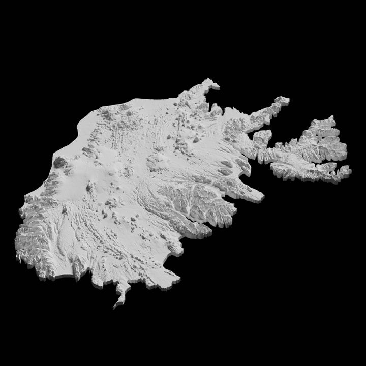 3D Printable Iceland Country Topographic Map - 3D Terrain Elevation ...