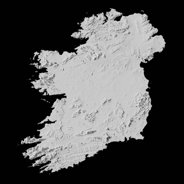 3D Printable Ireland Country Topographic Map - 3D Terrain Elevation ...