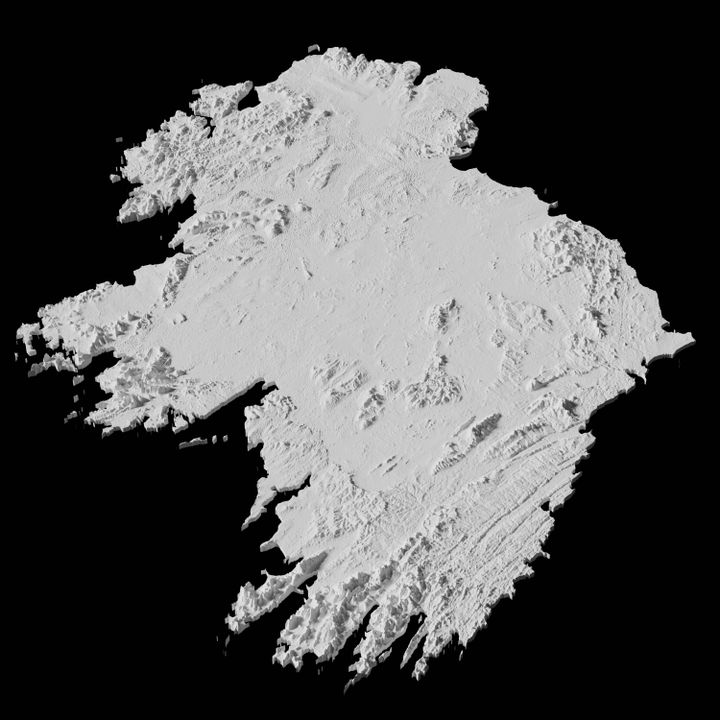 3D Printable Ireland Country Topographic Map - 3D Terrain Elevation ...