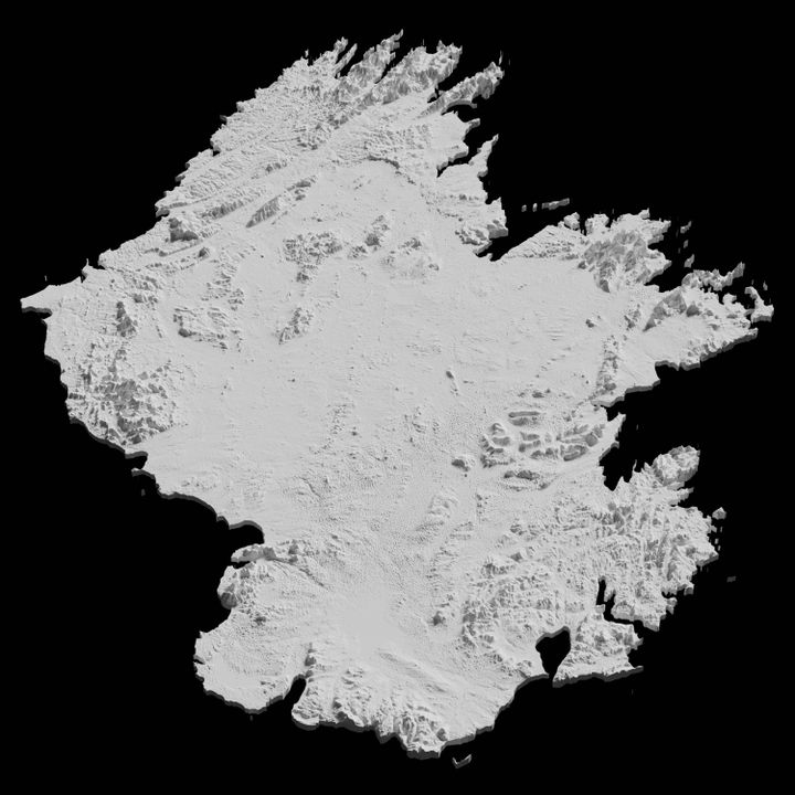 3D Printable Ireland Country Topographic Map - 3D Terrain Elevation ...