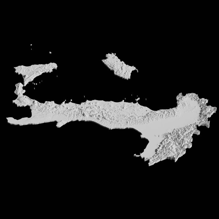 3D Printable Italy Country Topographic Map - 3D Terrain Elevation ...
