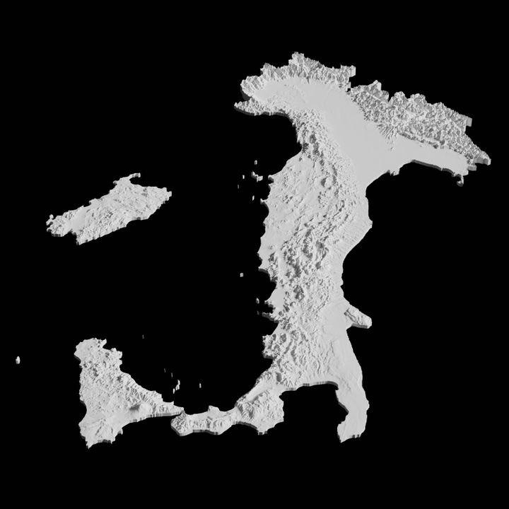 3D Printable Italy Country Topographic Map - 3D Terrain Elevation ...