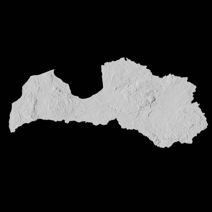 3D Printable Latvia Country Topographic Map - 3D Terrain Elevation ...