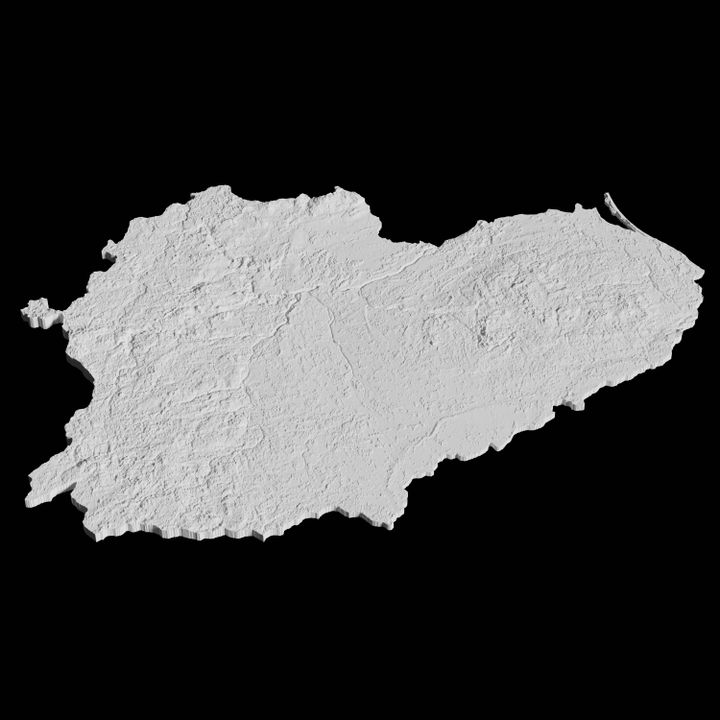 3D Printable Lithuania Country Topographic Map - 3D Terrain Elevation ...
