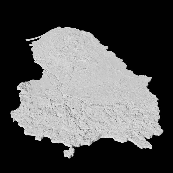 3D Printable Lithuania Country Topographic Map - 3D Terrain Elevation ...