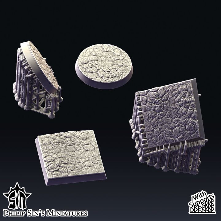 3D Printable Rocky Bases by Sin's Miniatures