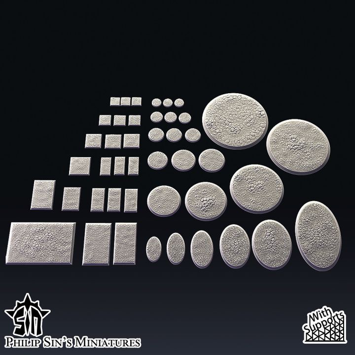 3D Printable Rocky Bases by Sin's Miniatures